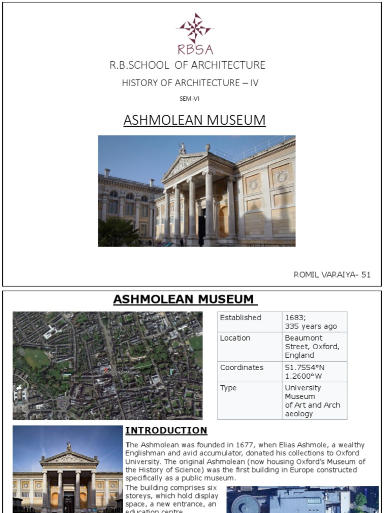 Ashmolean Museum: R.B.School of Architecture | PDF | Vault ...