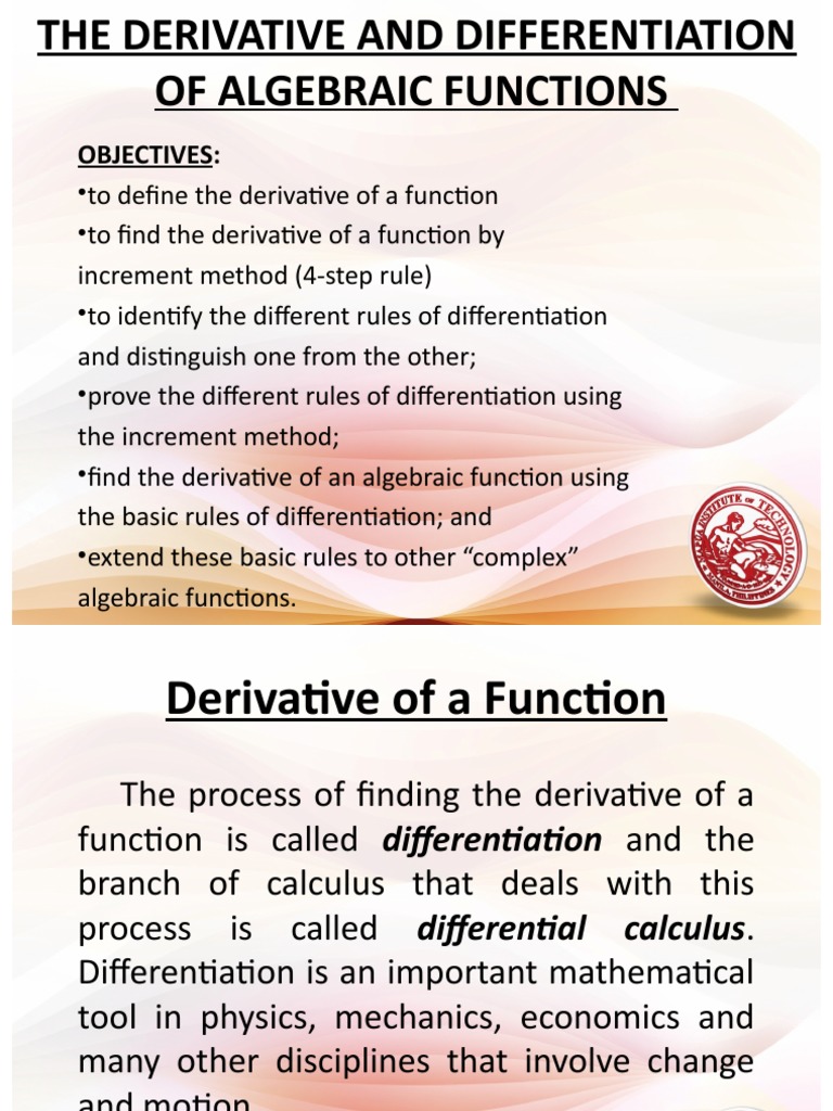 Lesson 7 - Four Step Rule Differentiation Formulas2 | PDF | Derivative ...