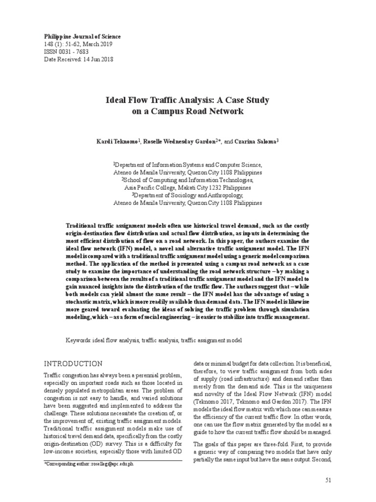 Ideal Flow Trappic Analysis | PDF | Mathematical Model | Traffic Congestion