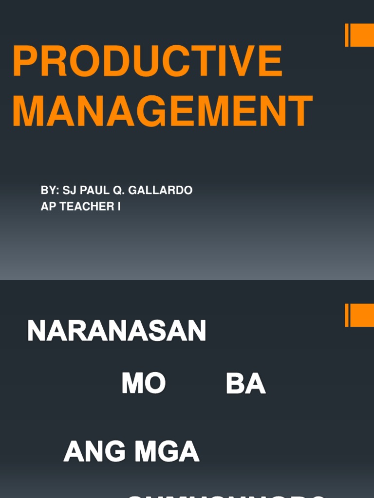Strategies for Productive Management | PDF