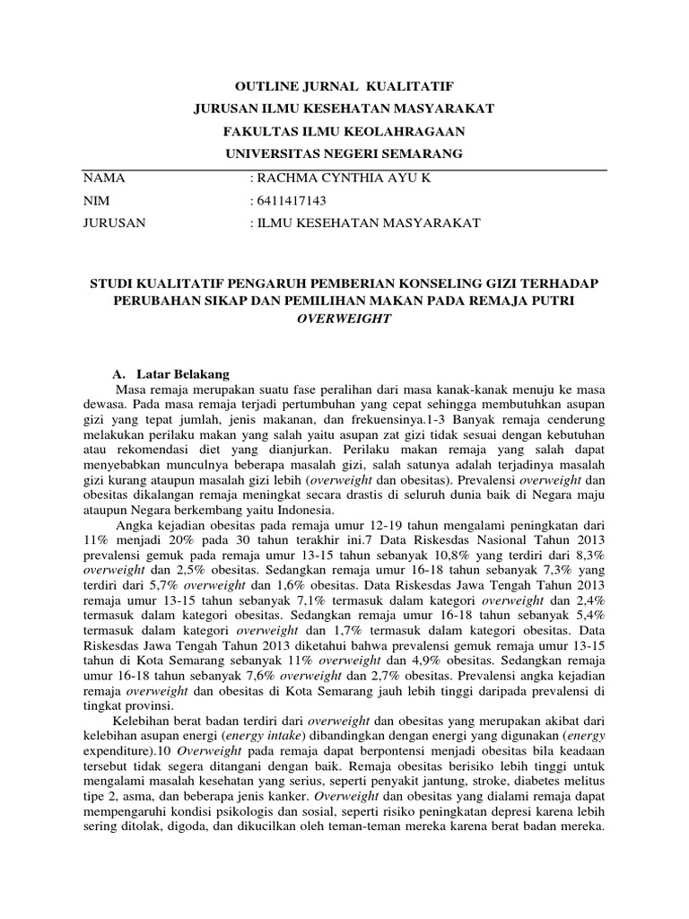 Outline Jurnal Kualitatif | PDF