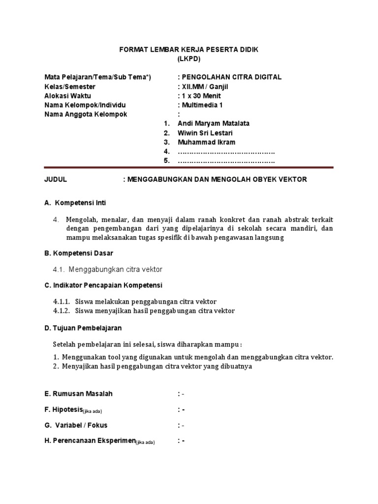 Format LKPD PDF | PDF