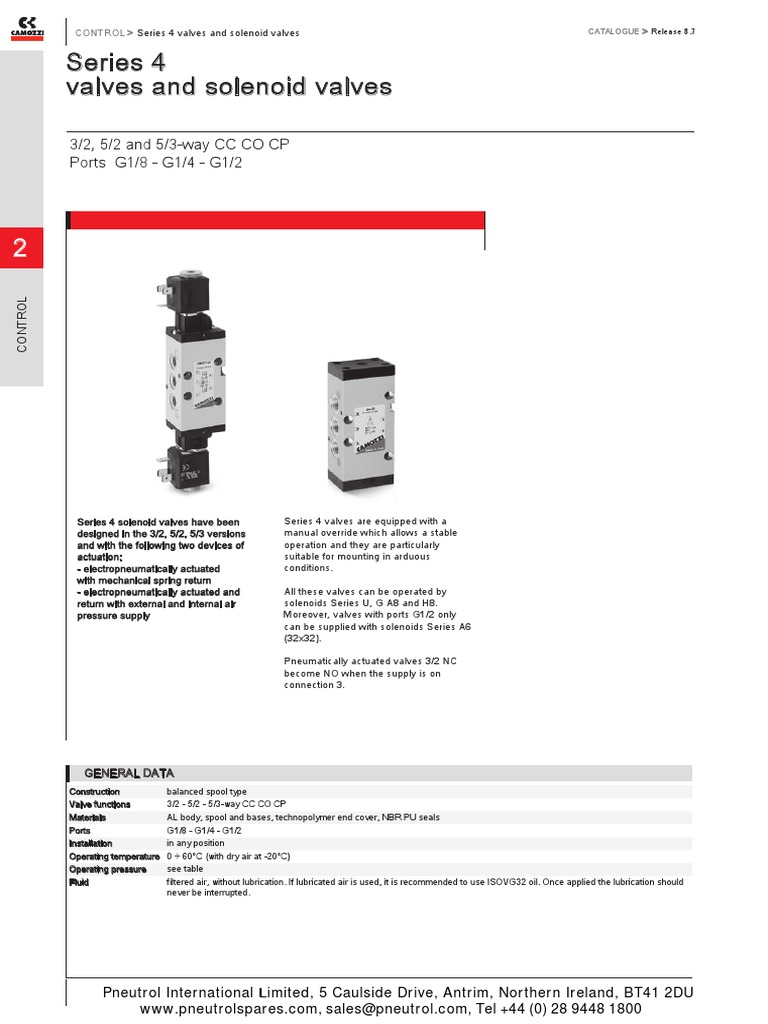 Series 4 - CAMOZZI General Valves and Solenoid Valves 1 | PDF | Valve ...
