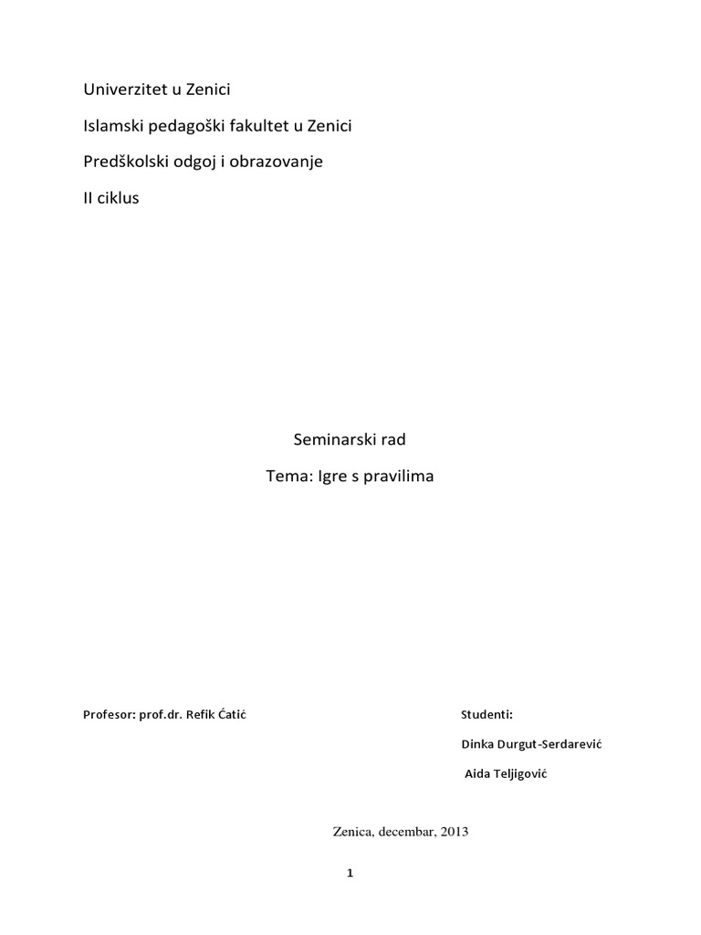 Igre S Pravilima | PDF