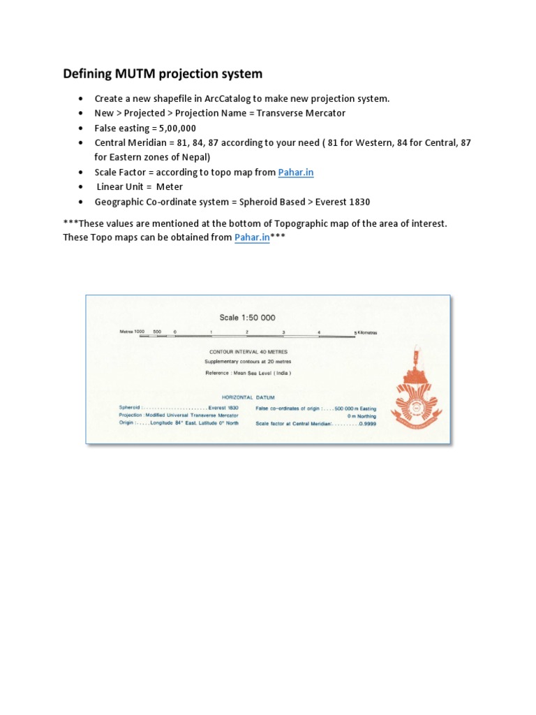 WGS84 To MUTM For Nepal in GIS PDF | PDF