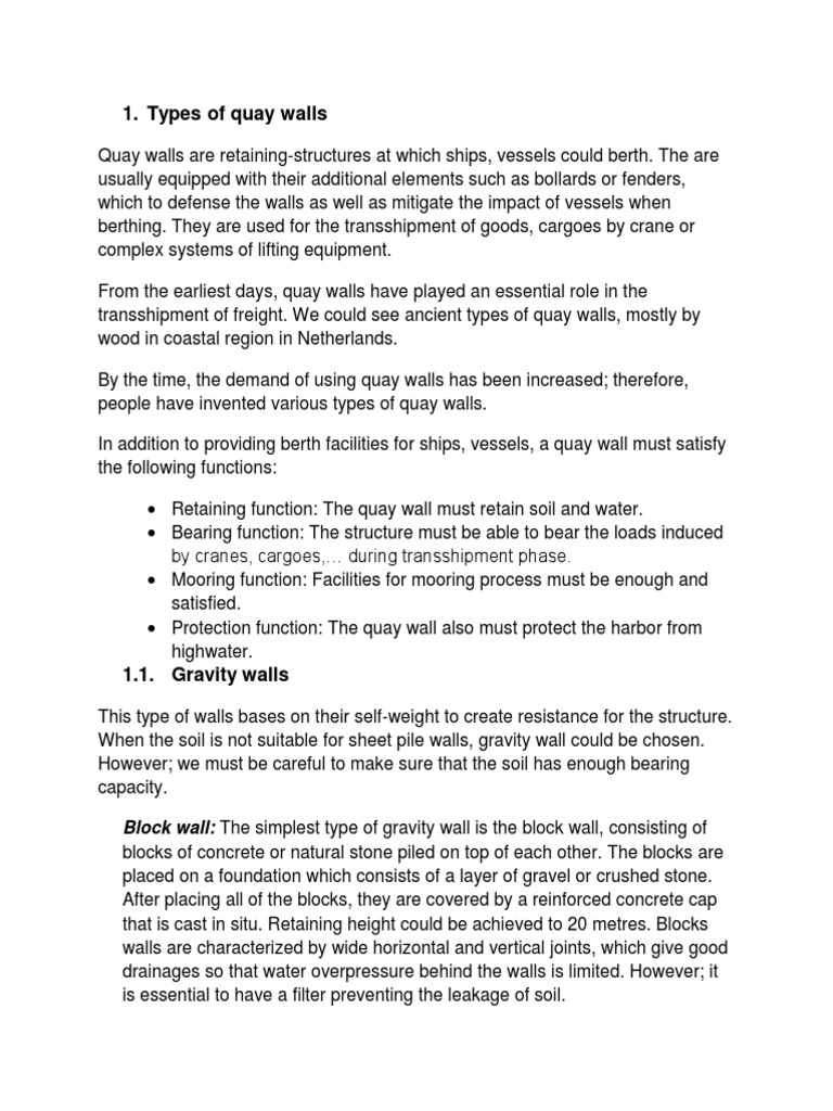 Types Quay Wall | PDF | Deep Foundation | Building Engineering