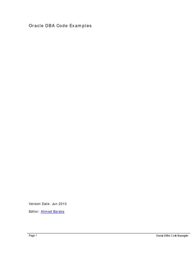Oracle DBA Code Examples | PDF | Backup | Databases