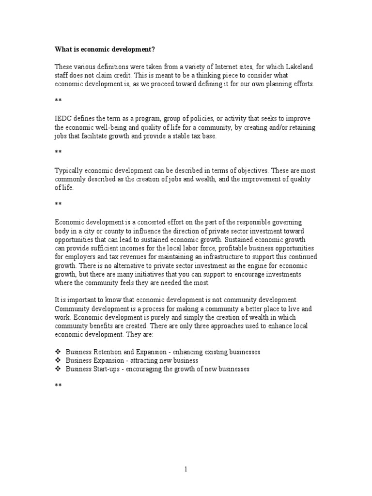 Understanding Economic Development | PDF | Economic Development ...