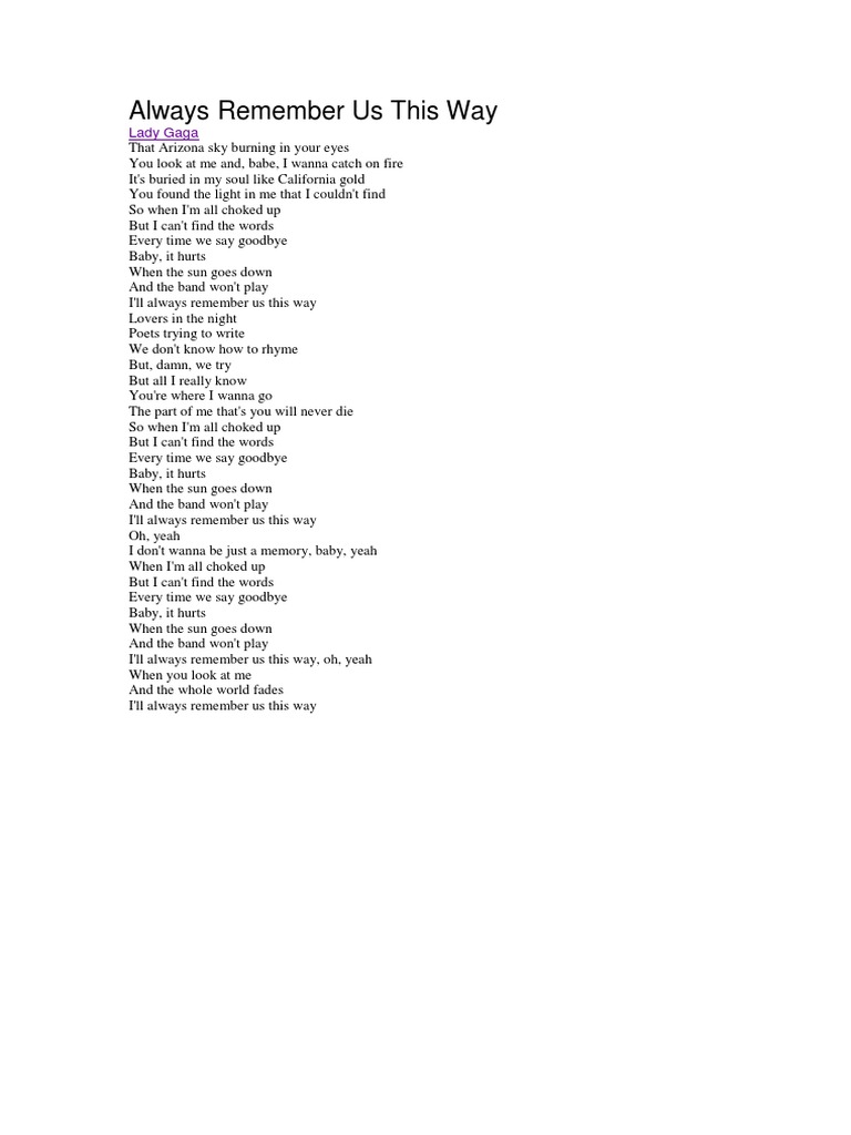 Always Remember Us This Way | PDF | Language Arts & Discipline