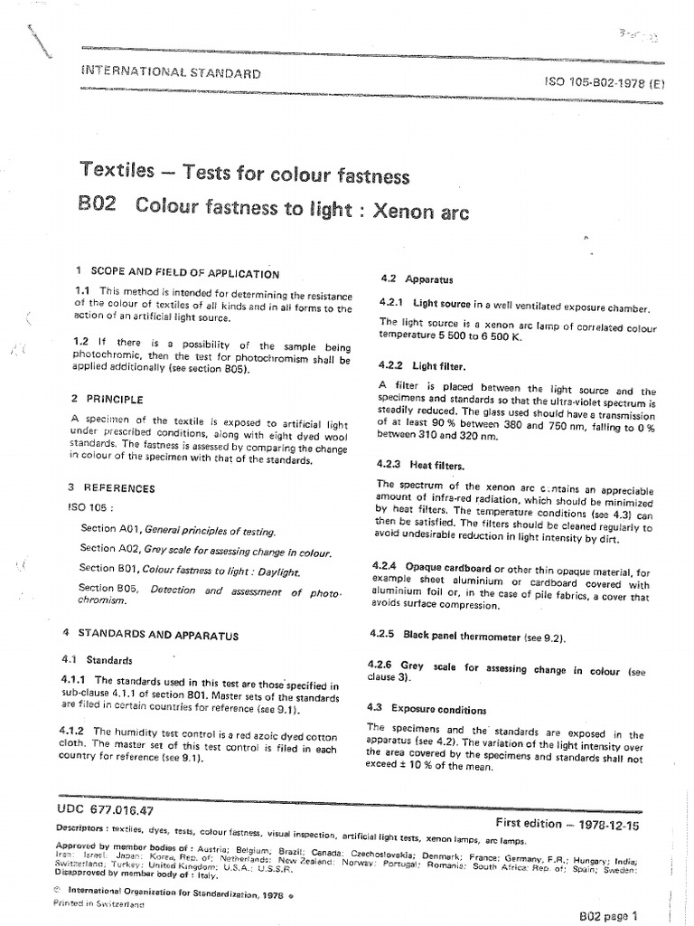 Iso 105 B02 | PDF