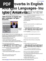 Yoruba Proverbs | PDF | Lie | Religion And Belief