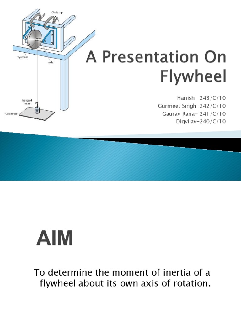 Flywheel Presentation Pdf Rotation Around A Fixed Axis Torque