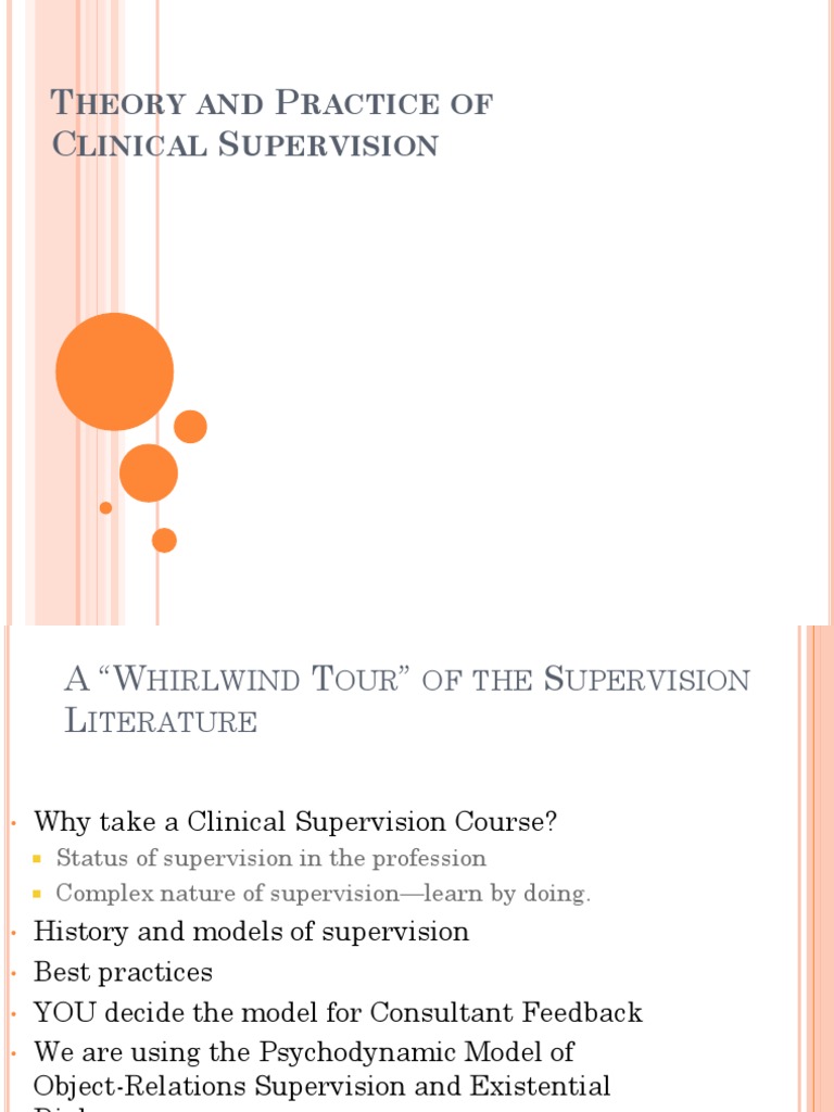 Models of Clinical Supervision - For C7834 | PDF | Psychotherapy | Therapy