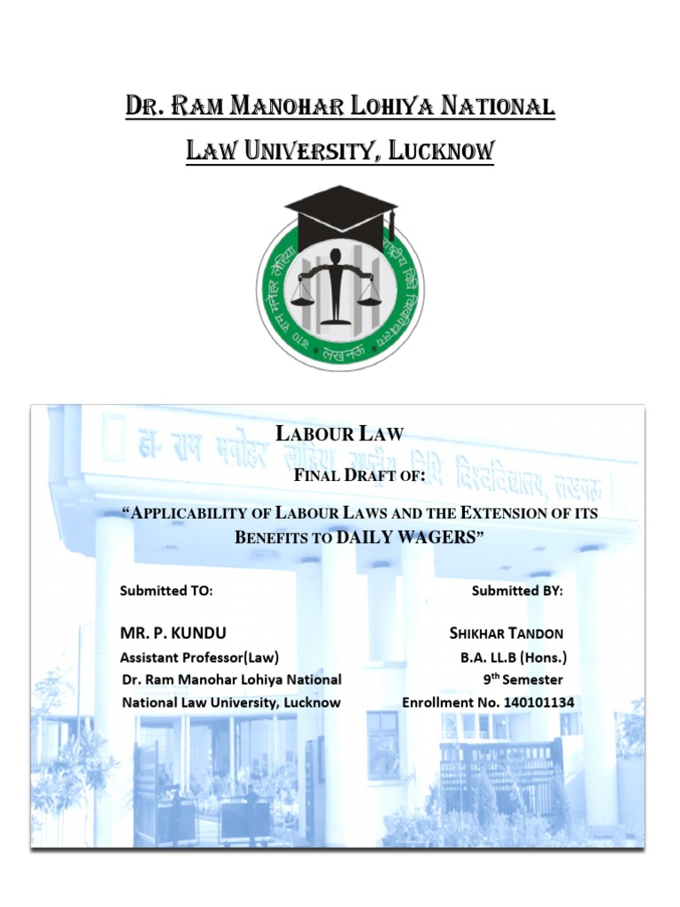 Labour Law Project | PDF | Wage | Equal Pay For Equal Work