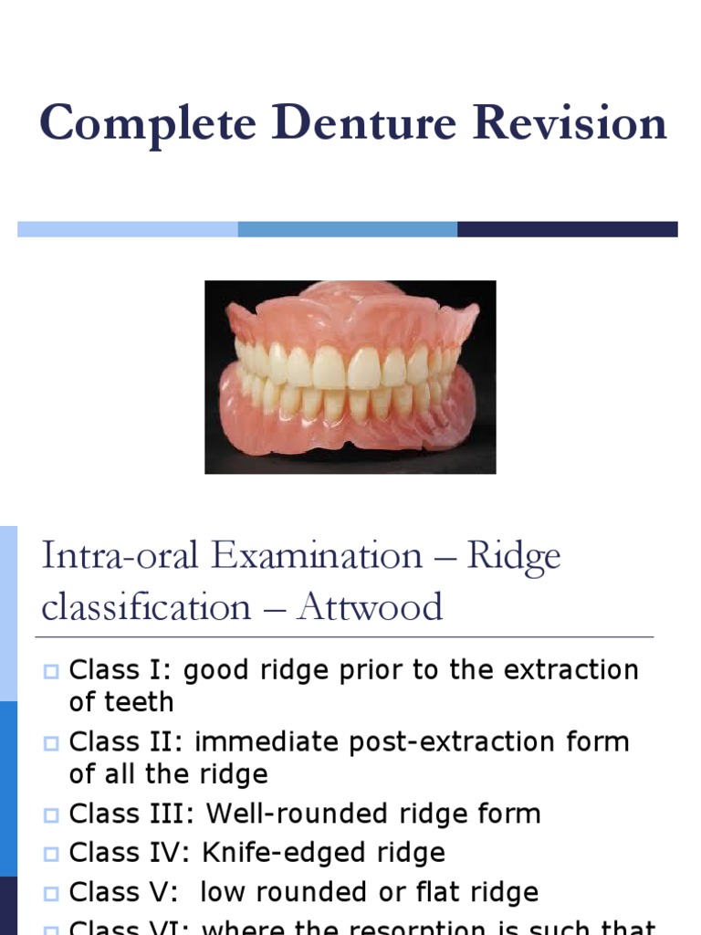 Complete Denture Revision | PDF | Dentures | Mouth