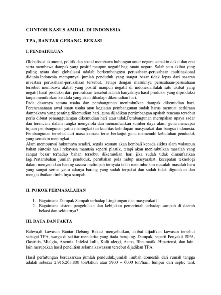 Contoh Kasus Amdal Di Indonesia | PDF