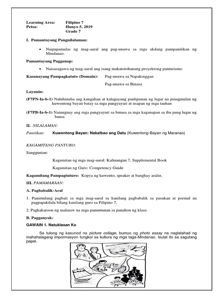 Kuwentong Bayan (June 3, 2019) - Nakalbo Ang Datu | PDF
