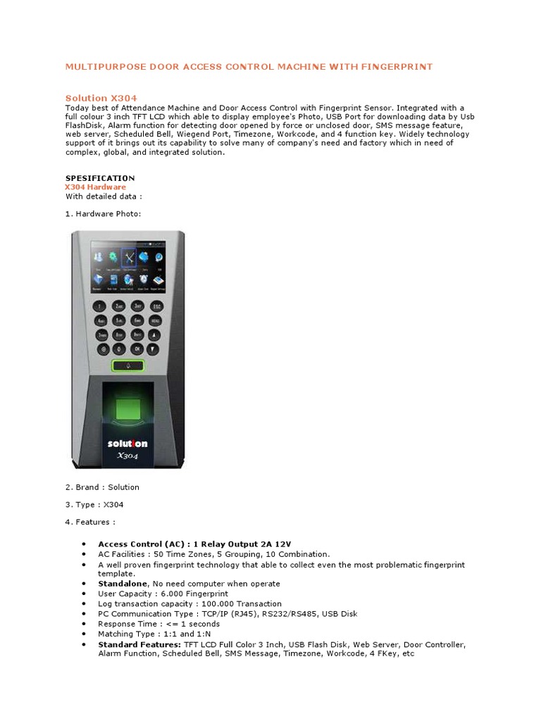 Detail Solution X304 | Download Free PDF | Access Control | Personal ...