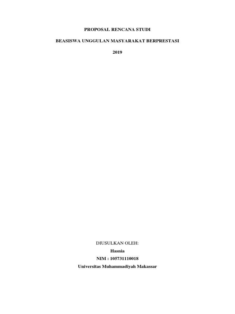 Proposal Rencana Studi Hasnia | PDF