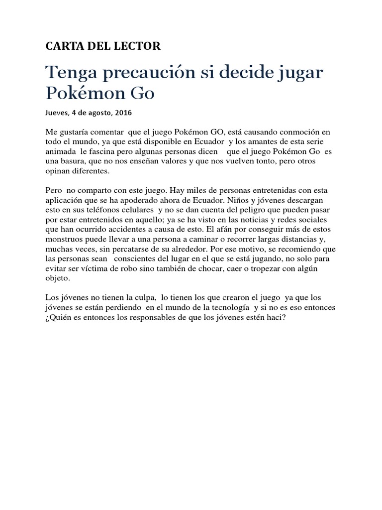 Carta Del Lector | PDF