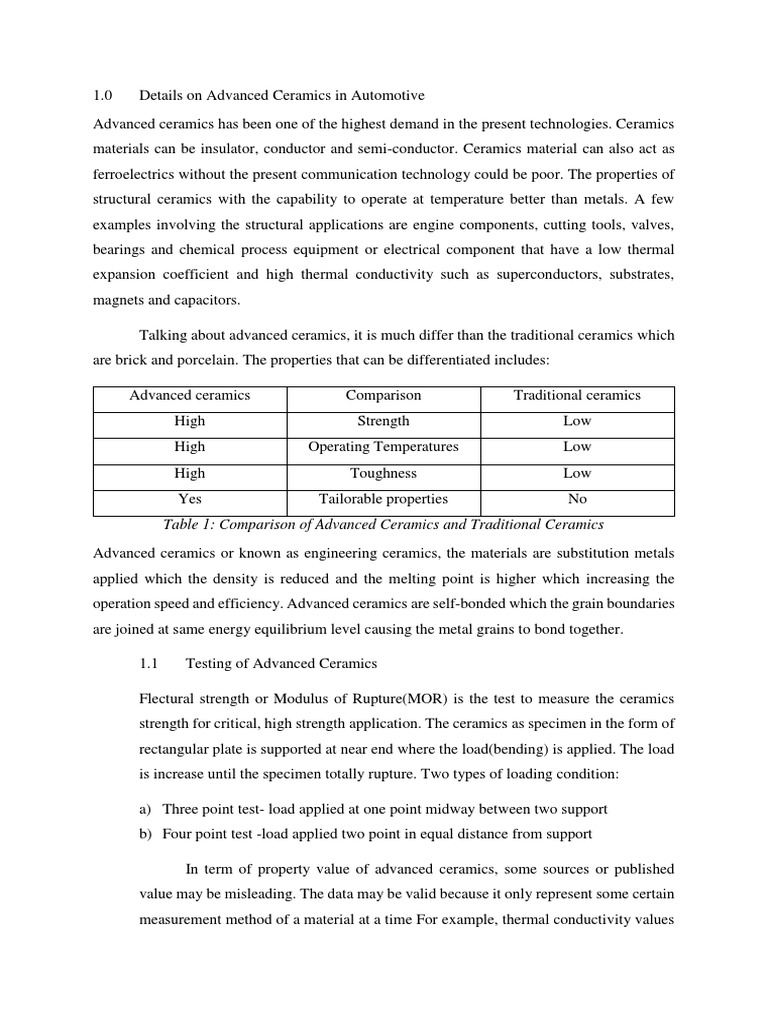 Advanced Ceramics in Automotive Technology | PDF | Ceramics | Bearing ...