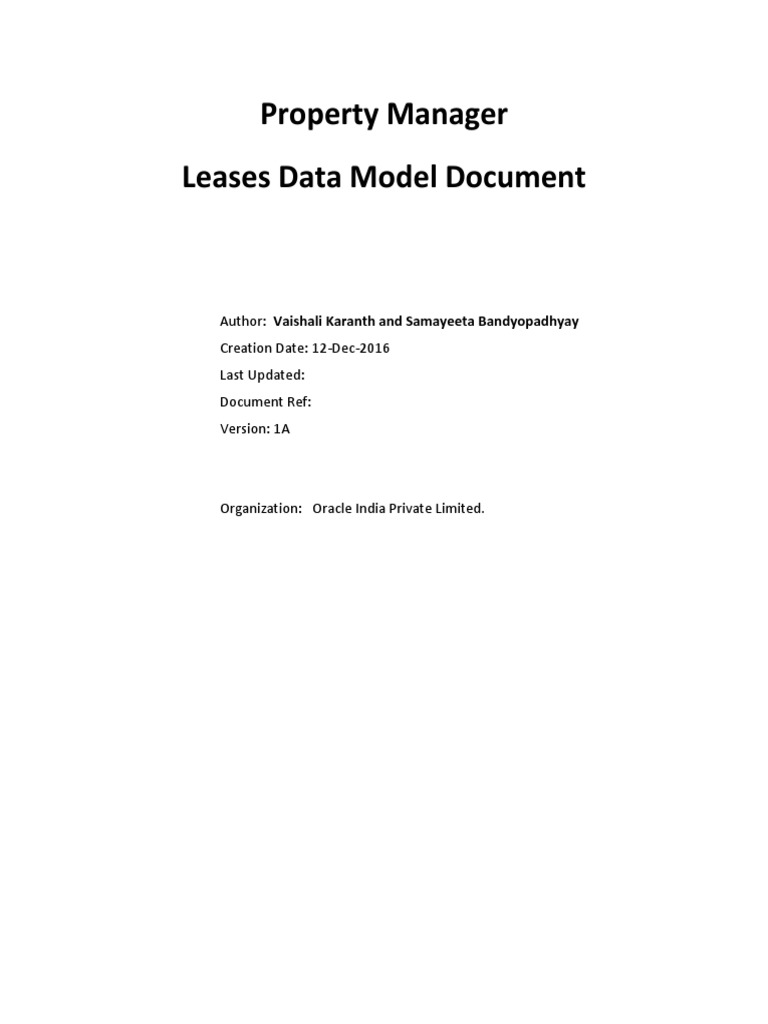 Lease Data Model V1.1 | PDF | Accounts Payable | Lease