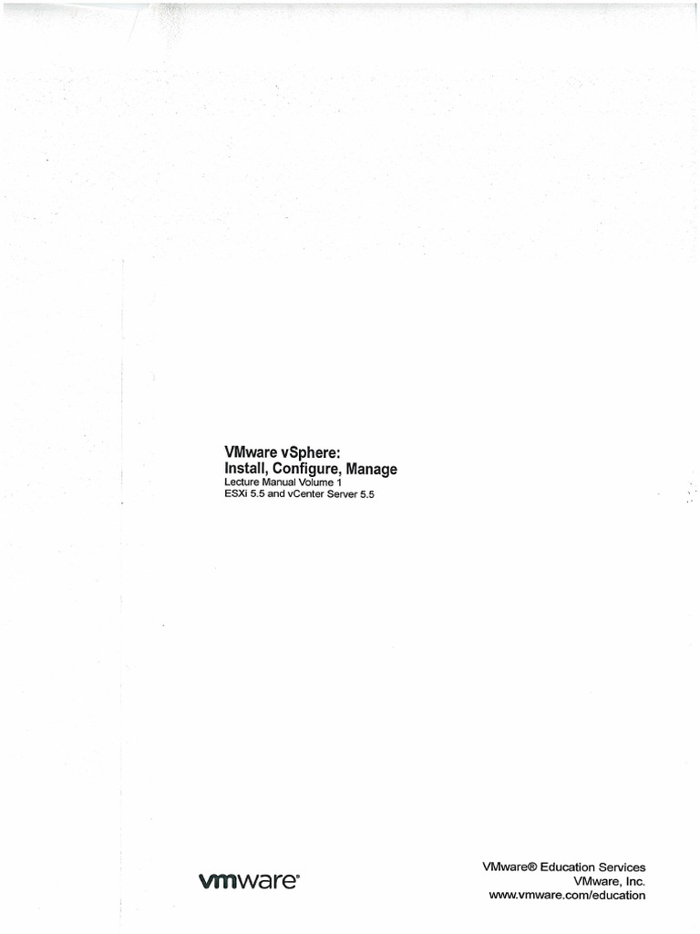 VMware VSphere Install Configure Manage Lecture Manual Volume 1 | PDF