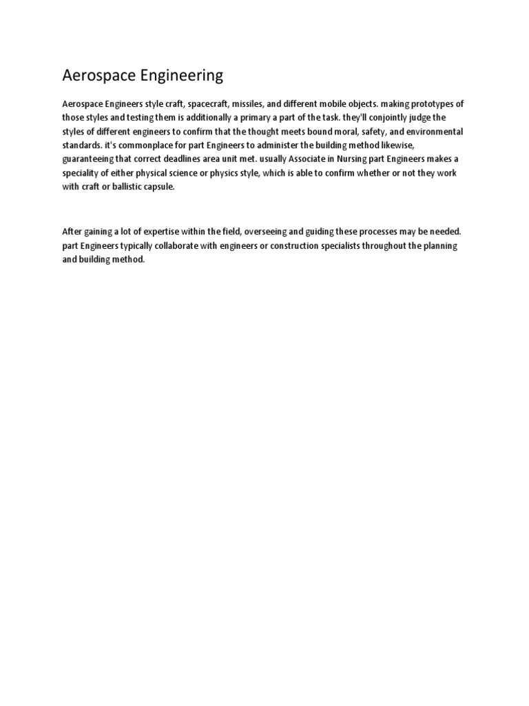 Aerospace Engineering | PDF