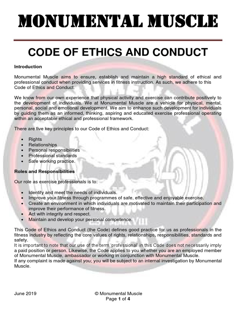 Code of Ethics and Conduct | PDF | Competence (Human Resources ...