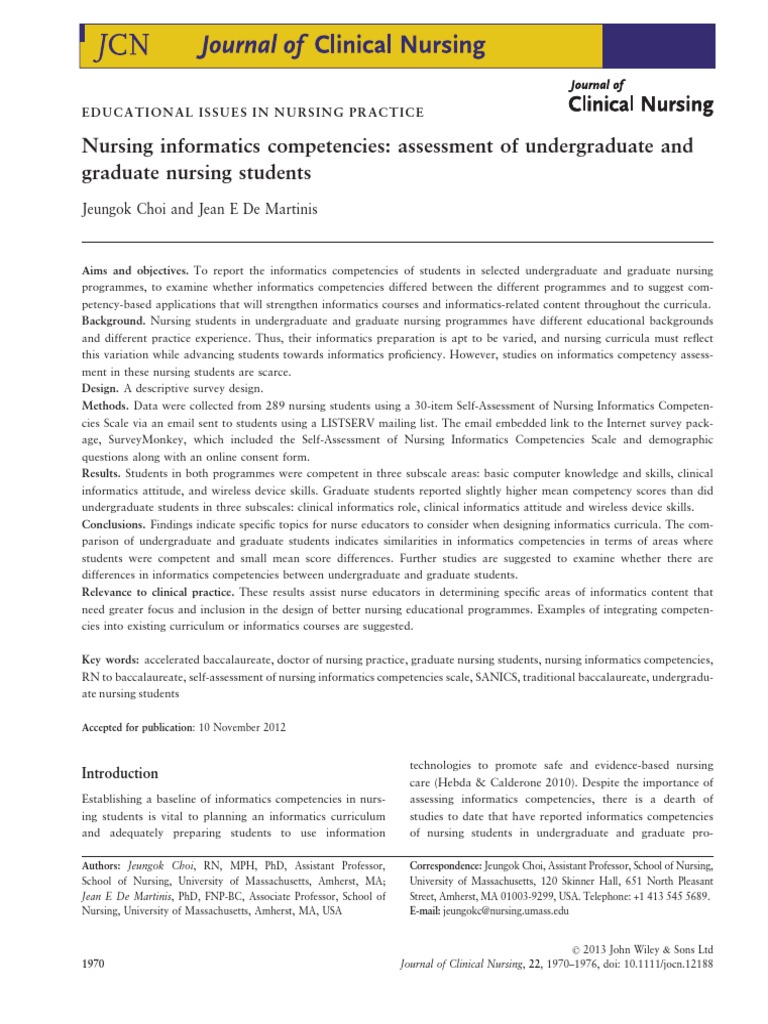 Choi - Et - Al-2013-Journal - of - Clinical - Nursing Nursing Informatics Competencies ...
