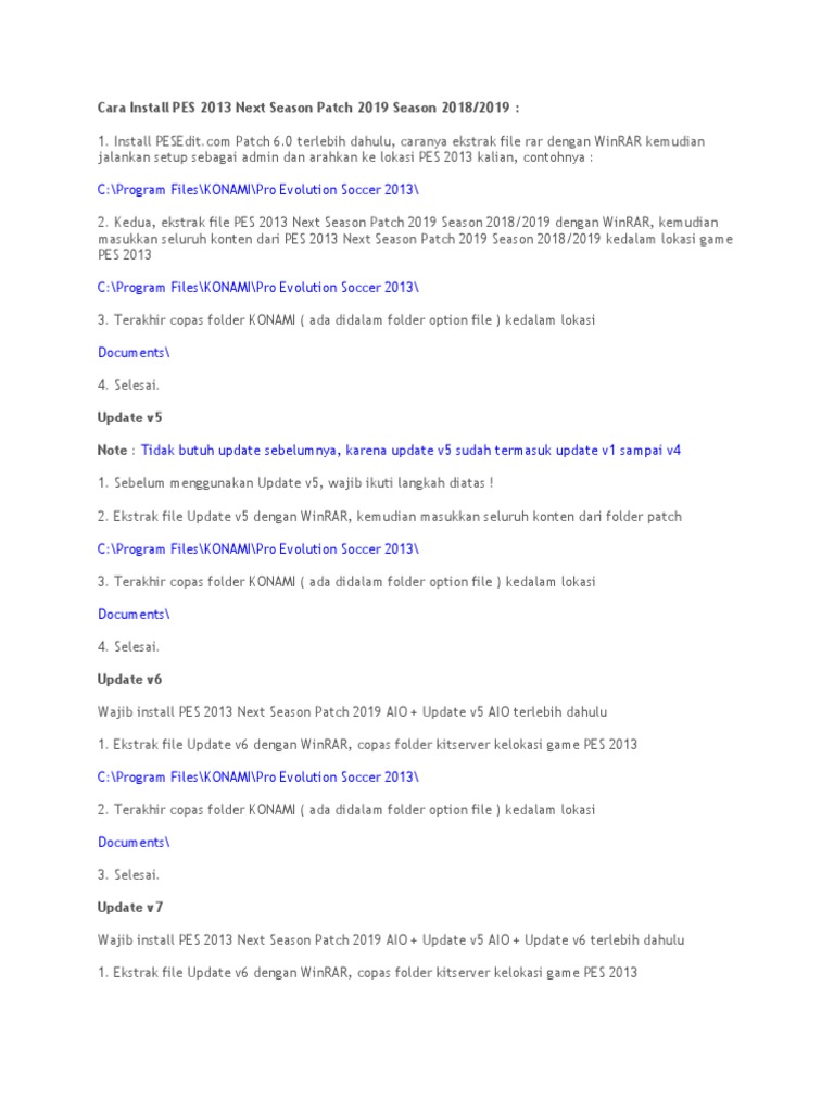 PES 2013 Patch | PDF