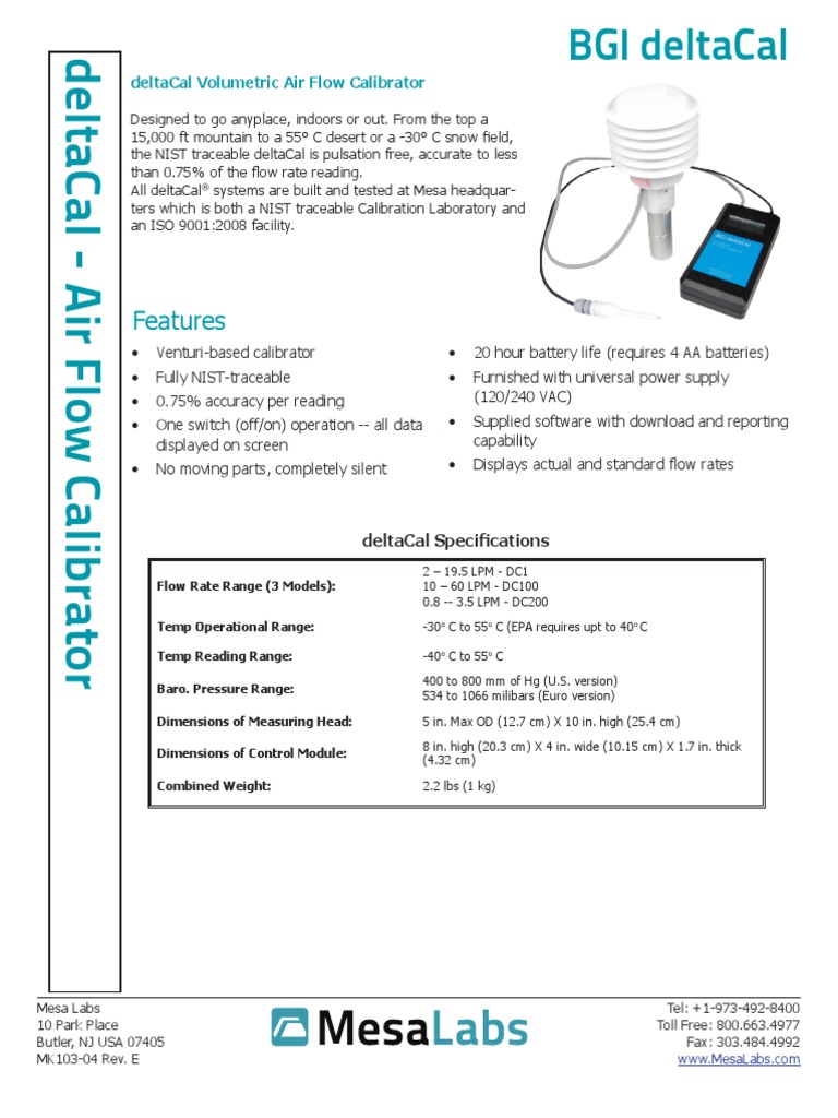 Ficha Tecnica Delta CAL | Download Free PDF | Calibration | Flow ...