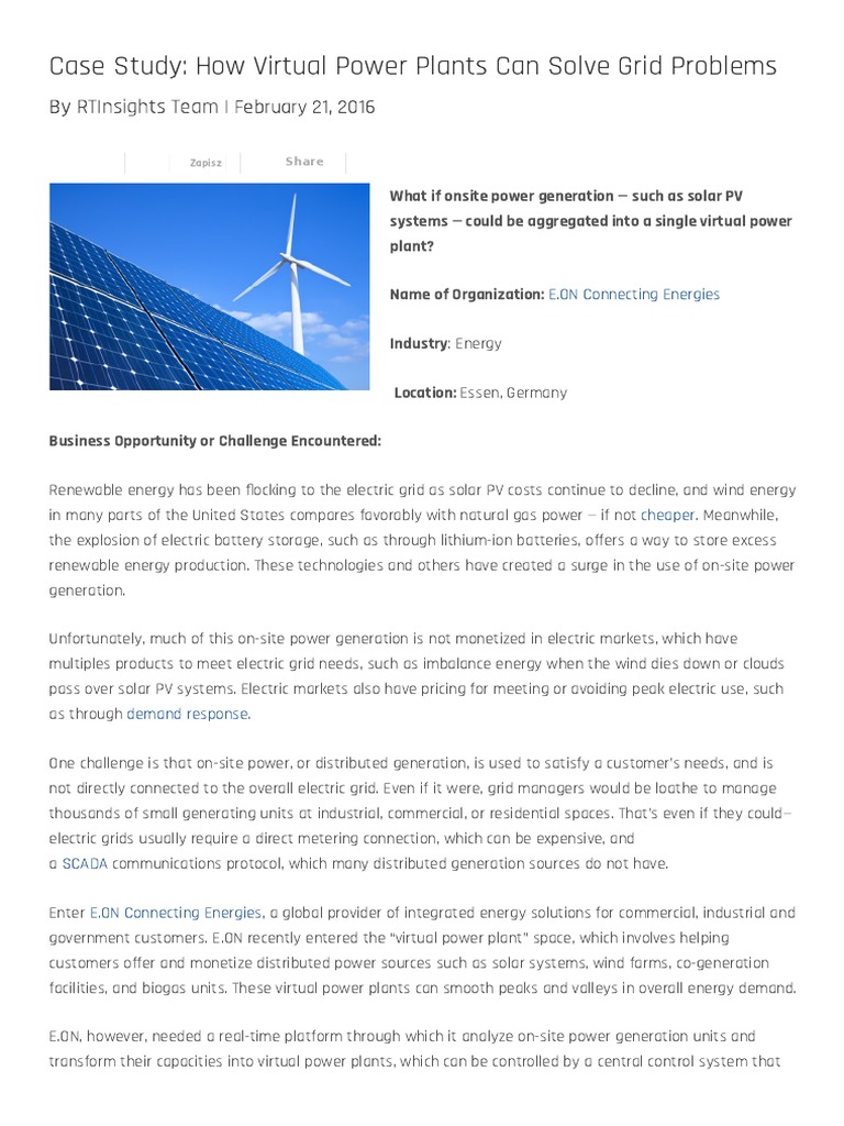 Case Study - How Virtual Power Plants Can Solve Grid Problems ...