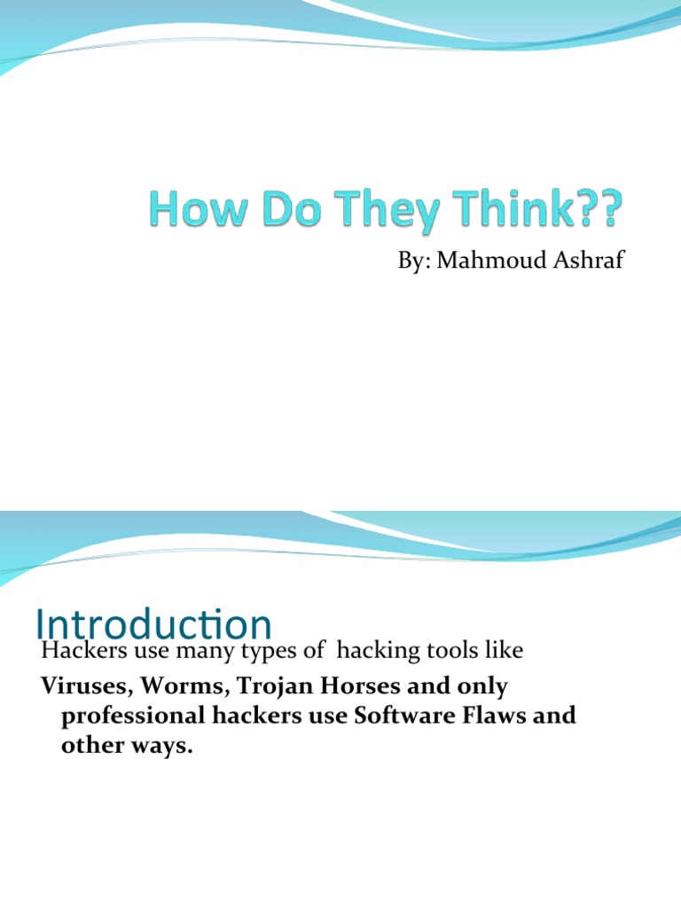 How Hackers Think | PDF | Software | Computer Virus