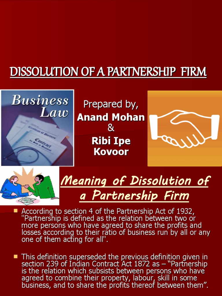 Partnership Firm Dissolution Guide | PDF | Partnership | Law And Economics