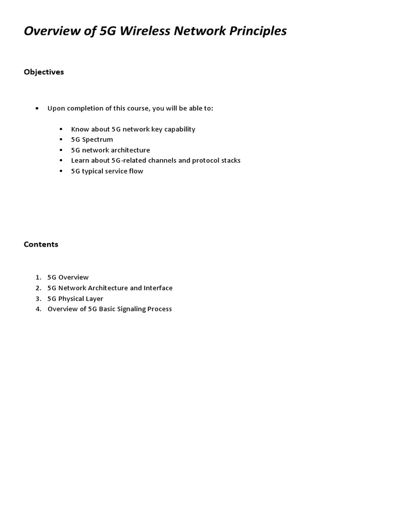 Overview of 5G Wireless Network Principles | PDF | Duplex ...