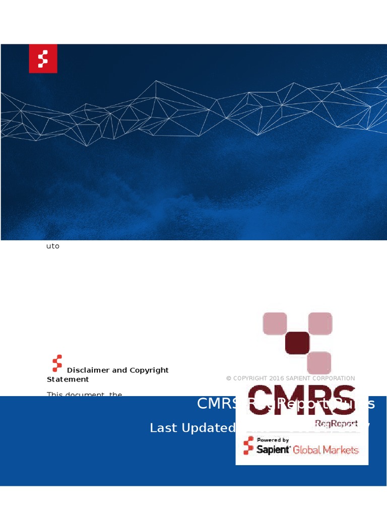 CMRS RegReport Rules | PDF | Derivative (Finance) | Copyright