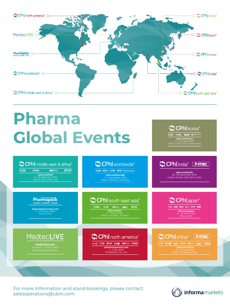 Pharma Global Events: For More Information and Stand Bookings, Please ...