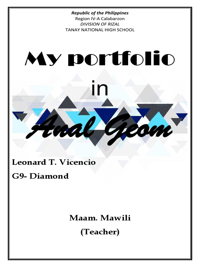 My Portfolio In: Anal Geom | PDF