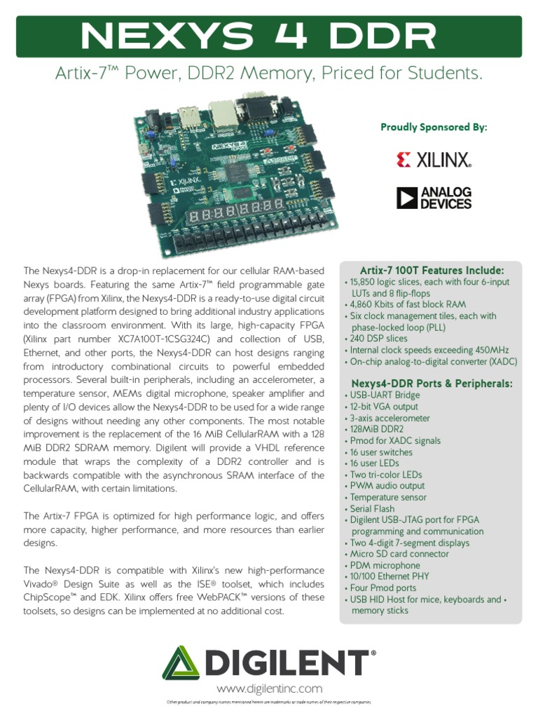 Nexys4 DDR Ss | PDF | Field Programmable Gate Array | Electronic Design