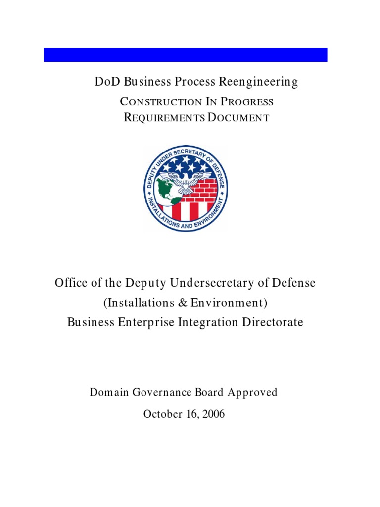 DoD Construction in Progress Guidelines | PDF | Internal Control ...
