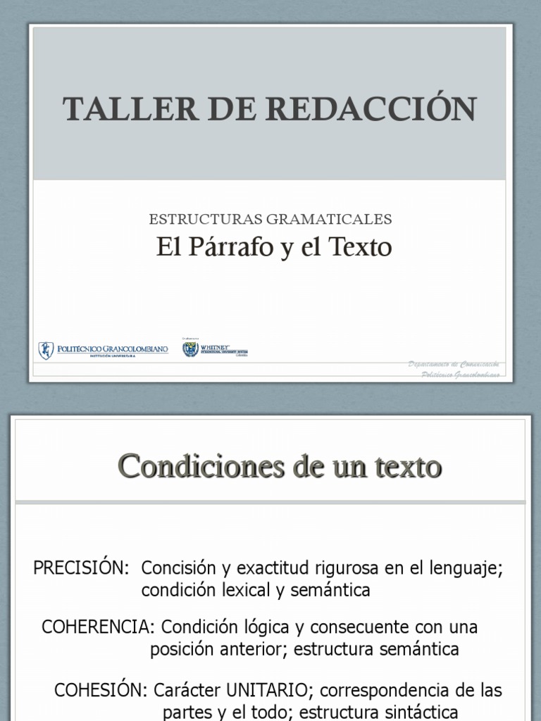 Estructura y Tipos de Párrafos en Redacción | PDF | Oración ...
