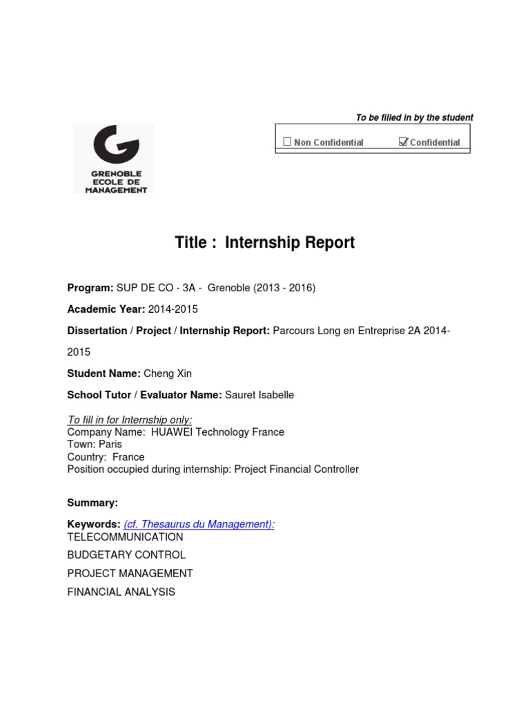 Internship Report | PDF | Project Management | Regulatory Compliance