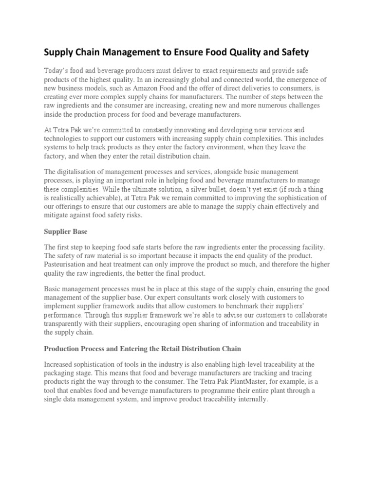 Food Safety Solutions for Producers | PDF | Supply Chain | Foods