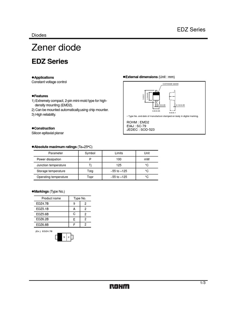 Edz Series | PDF | Diode | Semiconductors