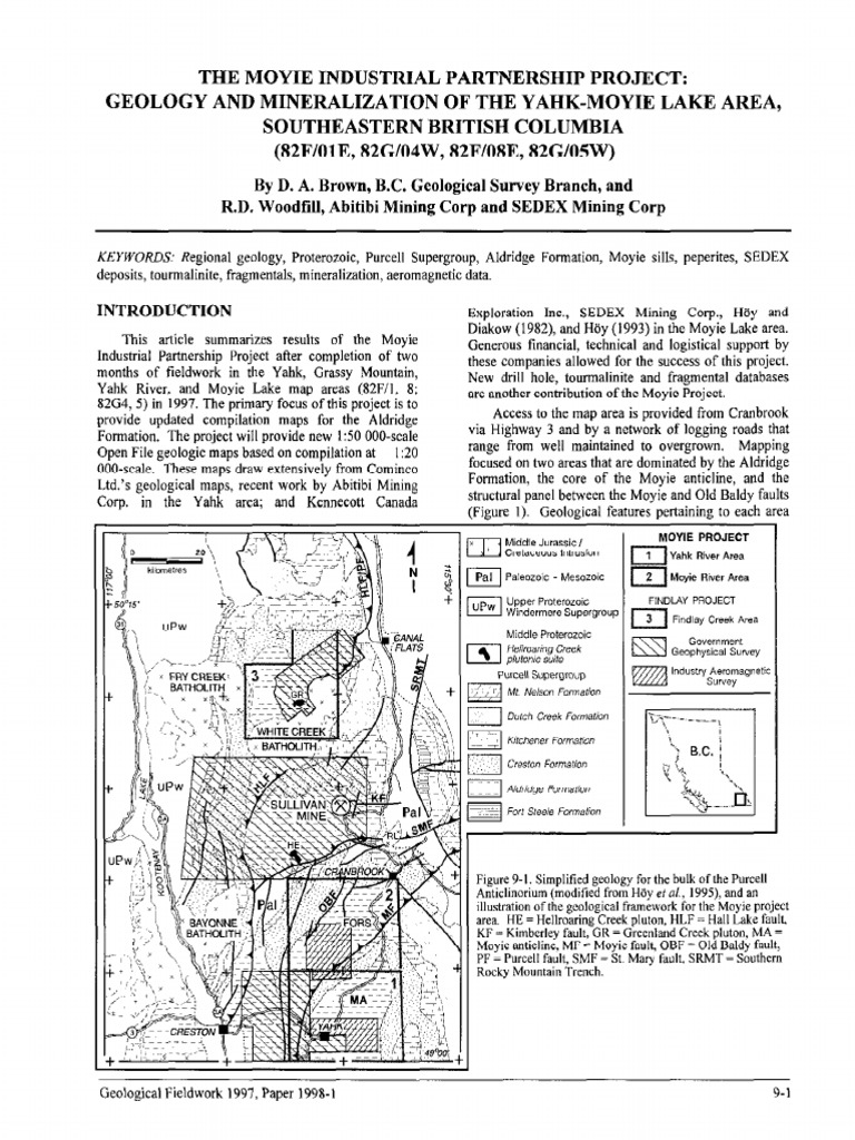 Mineralization Sedex Yahk Lake, British Columbia | PDF | Clastic Rock ...