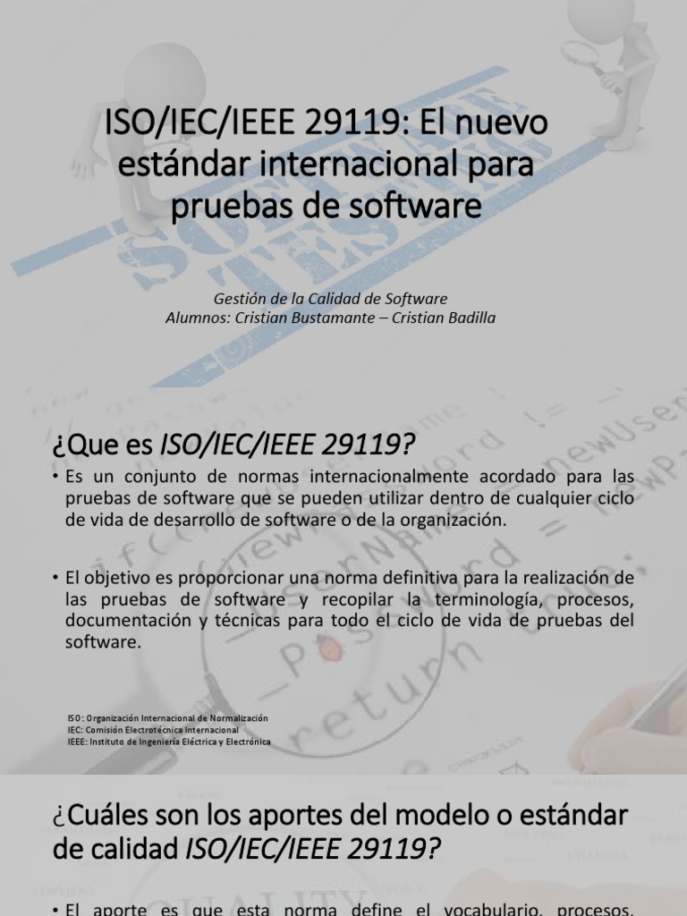 Iso Iec Ieee 29119 | Pruebas de software | Organización internacional ...