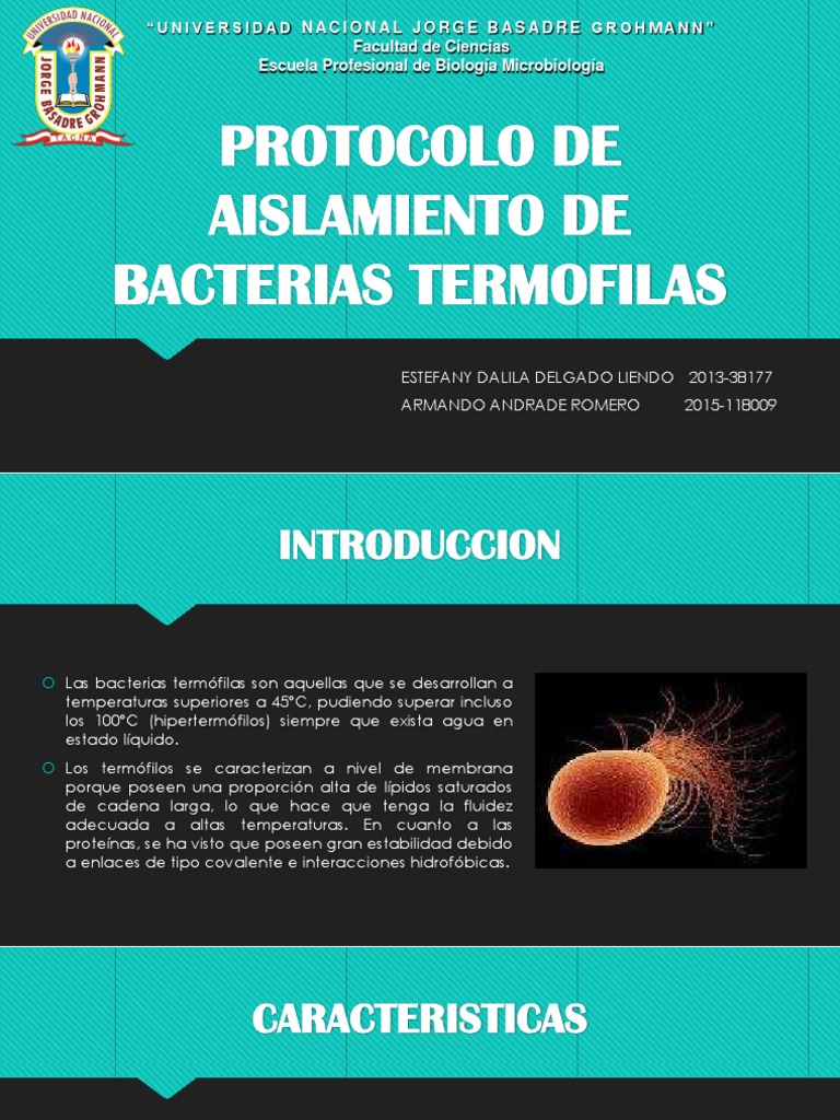 Protocolo De Aislamiento De Bacterias Termofilas | Ciencias de la ...