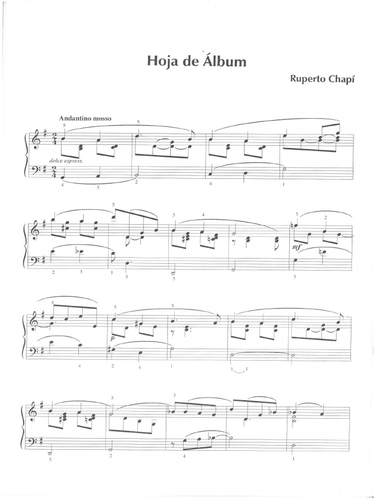 Ruperto Chapi - Hoja de Album | PDF