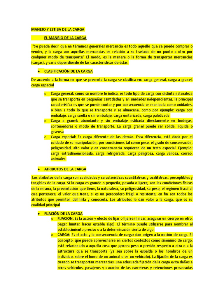 Manejo y Estiba de Carga Eficiente | PDF | Buques | Transporte